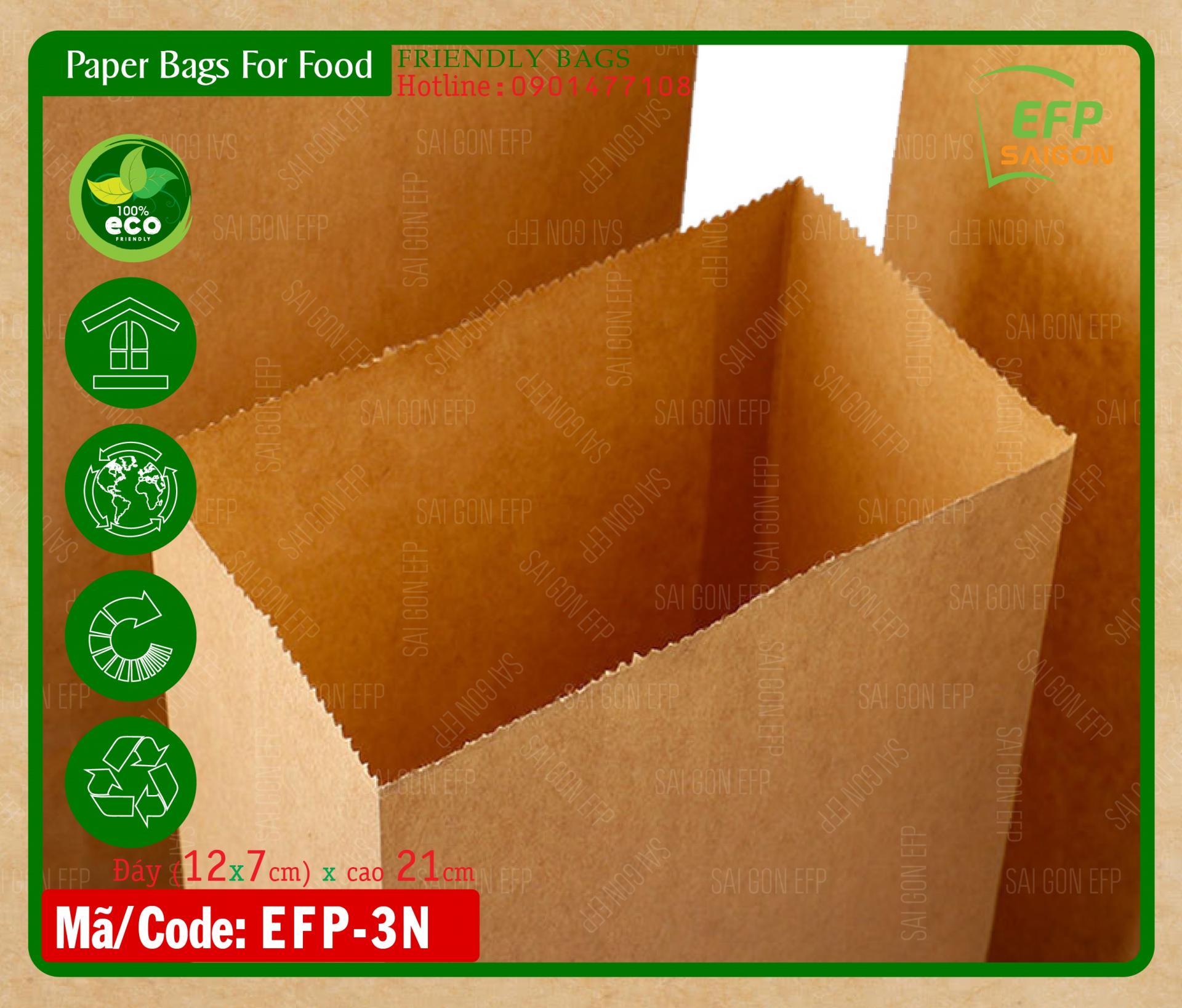 Kraft paper bags for fried food