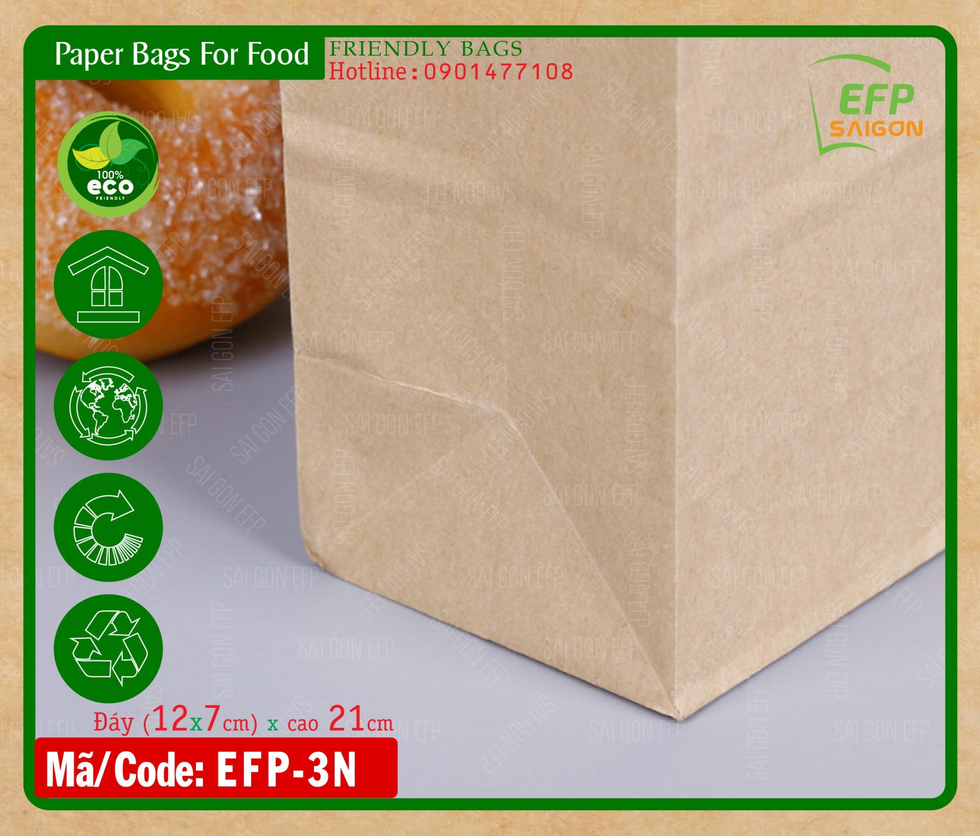 Kraft paper bags for fried food